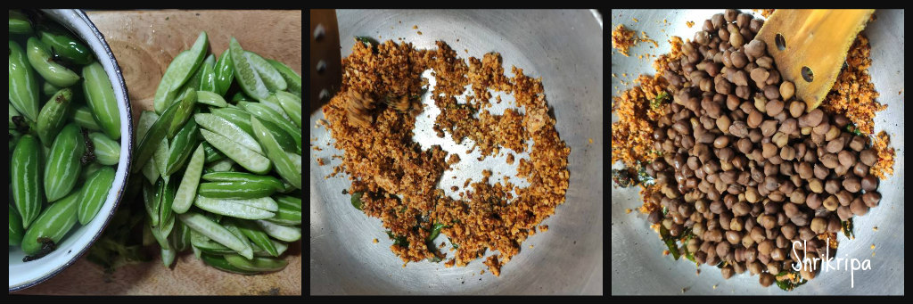 Manoli Kadle Ajadina /Thondekai Kadle palya /Ivy gourd and chick pea ...