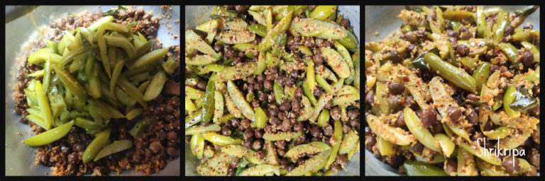 Manoli Kadle Ajadina /Thondekai Kadle palya /Ivy gourd and chick pea ...