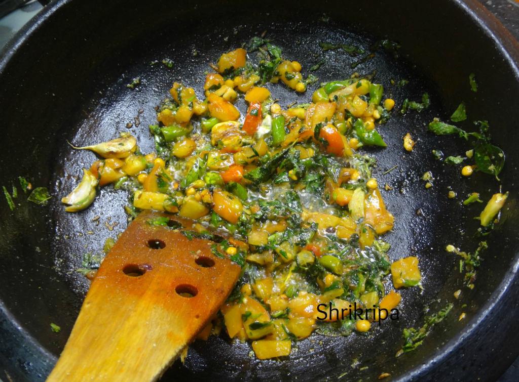 Methi Dal with Bitter gourd seasoning: