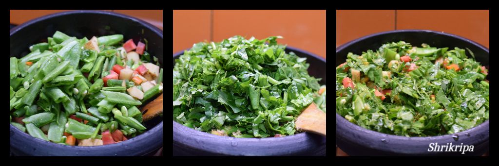 Sankranthi Bhogi Palle/ Multi greens and vegetable palya: